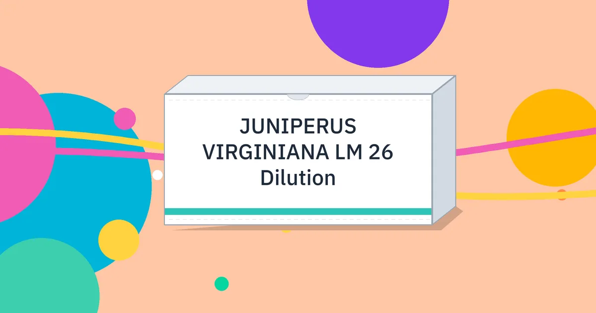 Symbolbild: Packung mit der Aufschrift JUNIPERUS VIRGINIANA LM 26 Dilution (PZN 13565270) – Verfügbarkeit und Bezug in Apotheken in Frankfurt am Main