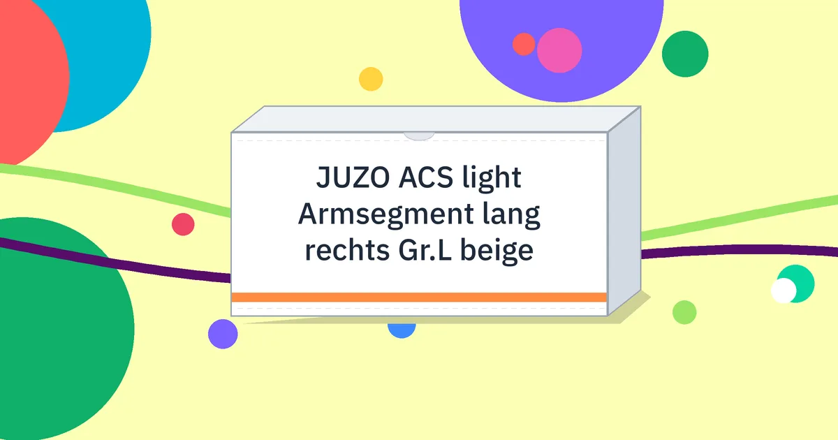Symbolbild: Packung mit der Aufschrift JUZO ACS light Armsegment lang rechts Gr.L beige (PZN 13885661) – Verfügbarkeit und Bezug in Apotheken in Frankfurt am Main