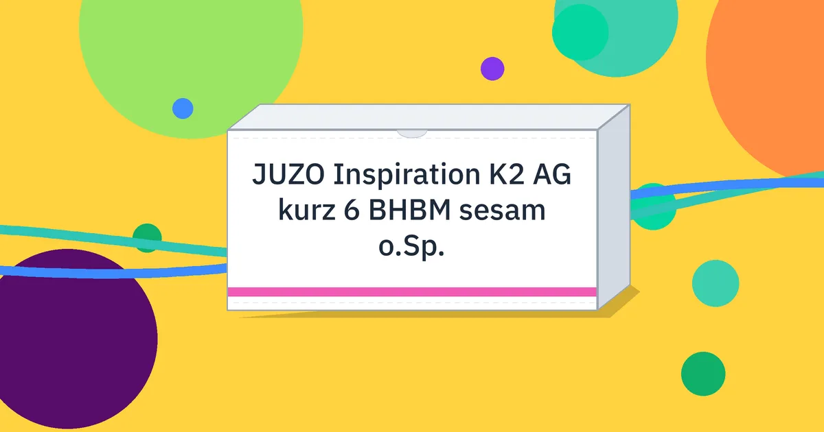 Symbolbild: Packung mit der Aufschrift JUZO Inspiration K2 AG kurz 6 BHBM sesam o.Sp. (PZN 14877333) – Verfügbarkeit und Bezug in Apotheken in Frankfurt am Main