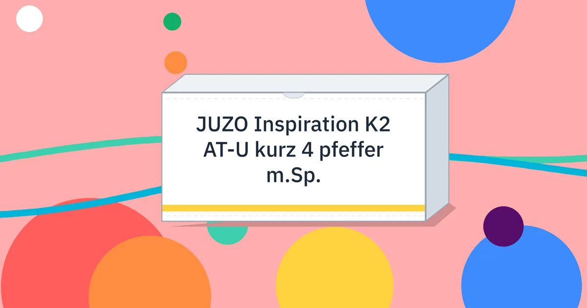 Symbolbild: Packung mit der Aufschrift JUZO Inspiration K2 AT-U kurz 4 pfeffer m.Sp. (PZN 14929314) – Verfügbarkeit und Bezug in Apotheken in Frankfurt am Main