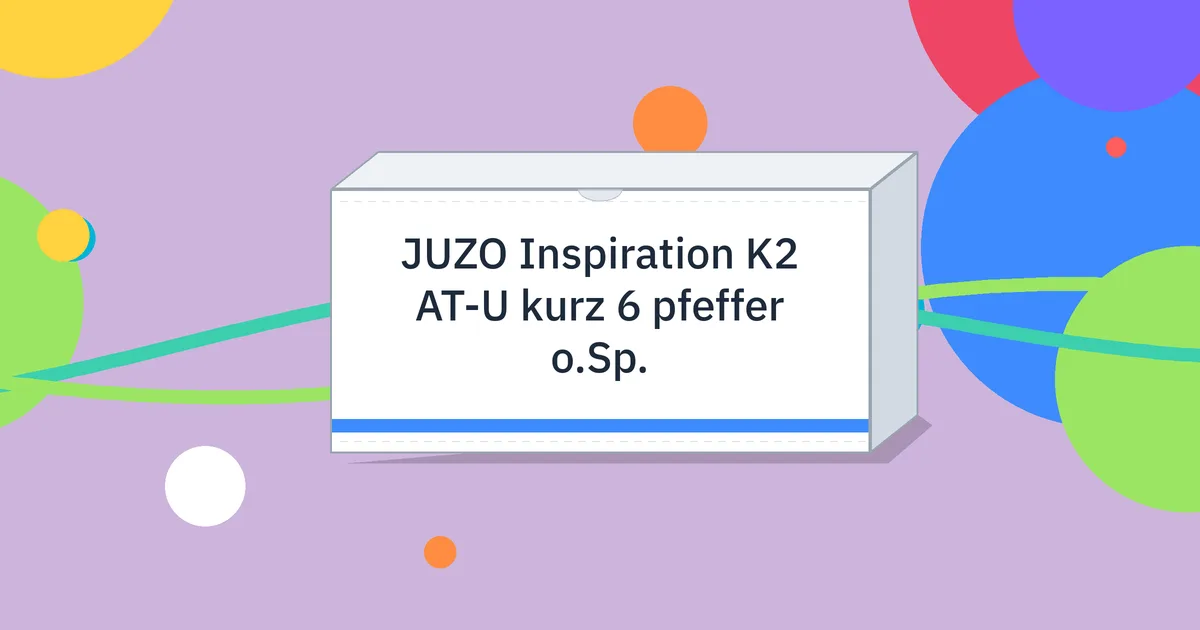 Symbolbild: Packung mit der Aufschrift JUZO Inspiration K2 AT-U kurz 6 pfeffer o.Sp. (PZN 14929610) – Verfügbarkeit und Bezug in Apotheken in Frankfurt am Main
