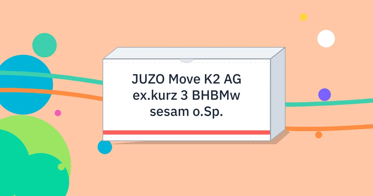 Symbolbild: Packung mit der Aufschrift JUZO Move K2 AG ex.kurz 3 BHBMw sesam o.Sp. (PZN 18534794) – Verfügbarkeit und Bezug in Apotheken in Frankfurt am Main