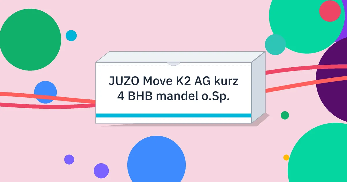 Symbolbild: Packung mit der Aufschrift JUZO Move K2 AG kurz 4 BHB mandel o.Sp. (PZN 16639402) – Verfügbarkeit und Bezug in Apotheken in Frankfurt am Main