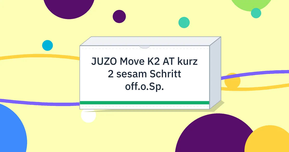 Symbolbild: Packung mit der Aufschrift JUZO Move K2 AT kurz 2 sesam Schritt off.o.Sp. (PZN 20675898) – Verfügbarkeit und Bezug in Apotheken in Frankfurt am Main
