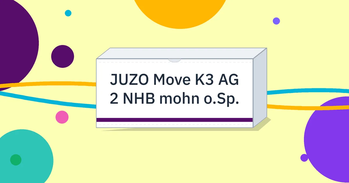 Symbolbild: Packung mit der Aufschrift JUZO Move K3 AG 2 NHB mohn o.Sp. (PZN 18589068) – Verfügbarkeit und Bezug in Apotheken in Frankfurt am Main