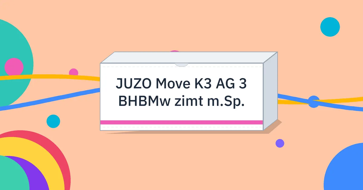 Symbolbild: Packung mit der Aufschrift JUZO Move K3 AG 3 BHBMw zimt m.Sp. (PZN 18576284) – Verfügbarkeit und Bezug in Apotheken in Frankfurt am Main