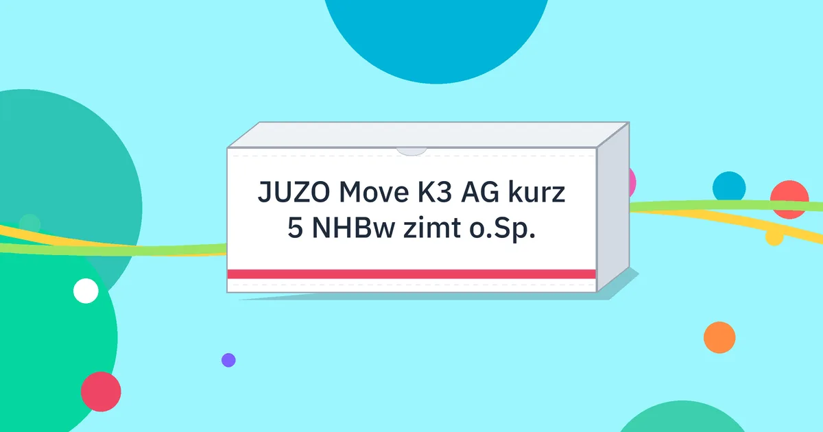 Symbolbild: Packung mit der Aufschrift JUZO Move K3 AG kurz 5 NHBw zimt o.Sp. (PZN 18580481) – Verfügbarkeit und Bezug in Apotheken in Frankfurt am Main
