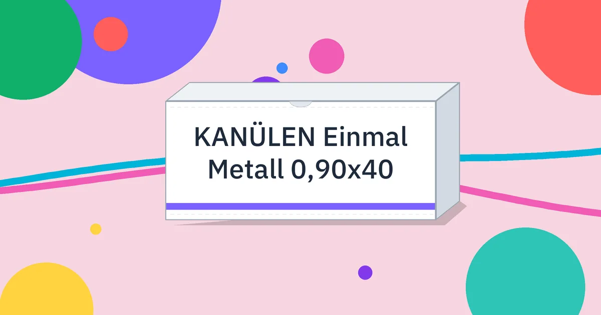 Symbolbild: Packung mit der Aufschrift KANÜLEN Einmal Metall 0,90x40 (PZN 01729275) – Verfügbarkeit und Bezug in Apotheken in Frankfurt am Main