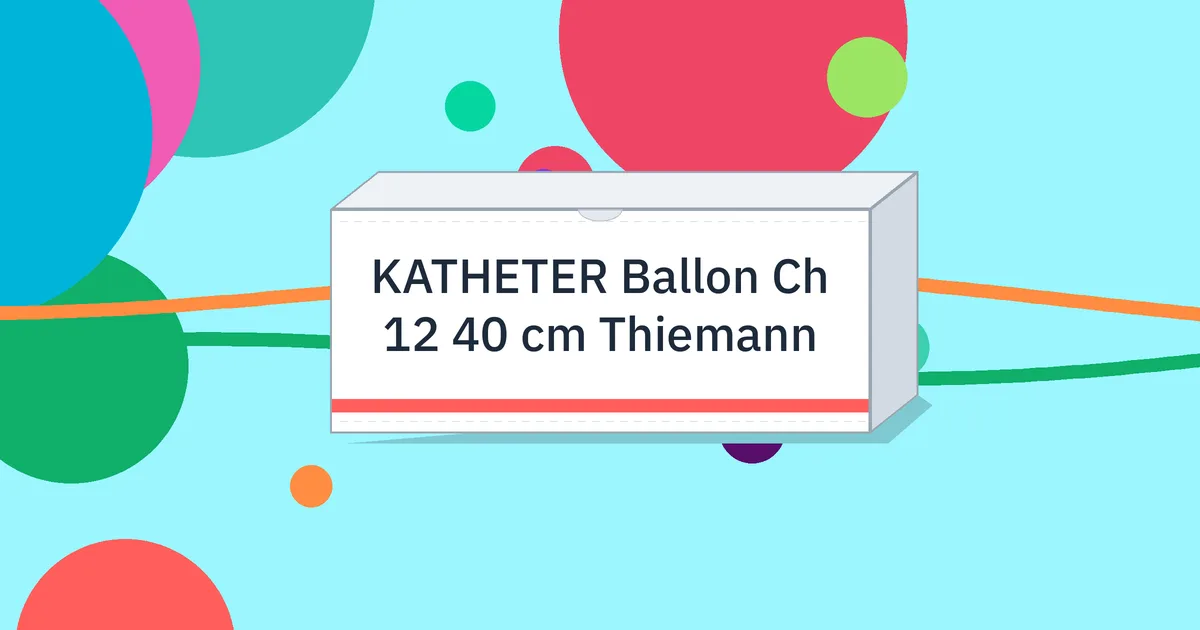 Symbolbild: Packung mit der Aufschrift KATHETER Ballon Ch 12 40 cm Thiemann (PZN 01730700) – Verfügbarkeit und Bezug in Apotheken in Frankfurt am Main