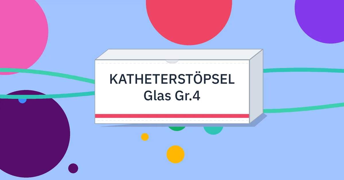 Symbolbild: Packung mit der Aufschrift KATHETERSTÖPSEL Glas Gr.4 (PZN 03017260) – Verfügbarkeit und Bezug in Apotheken in Frankfurt am Main