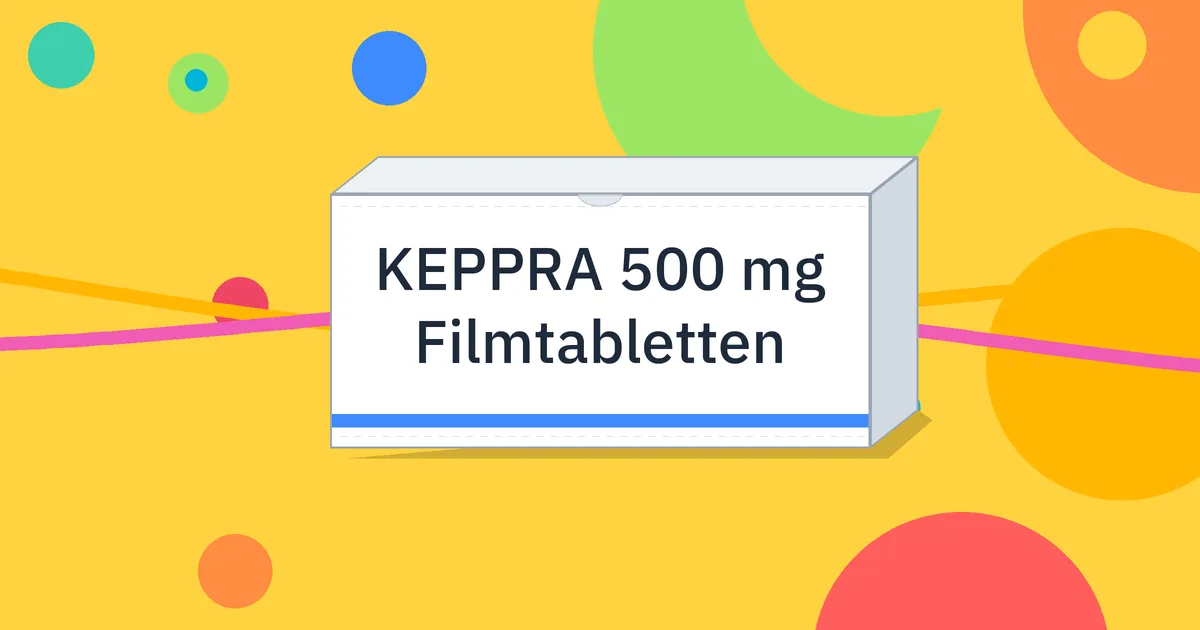 Symbolbild: Packung mit der Aufschrift KEPPRA 500 mg Filmtabletten (PZN 01890556) – Verfügbarkeit und Bezug in Apotheken in Frankfurt am Main