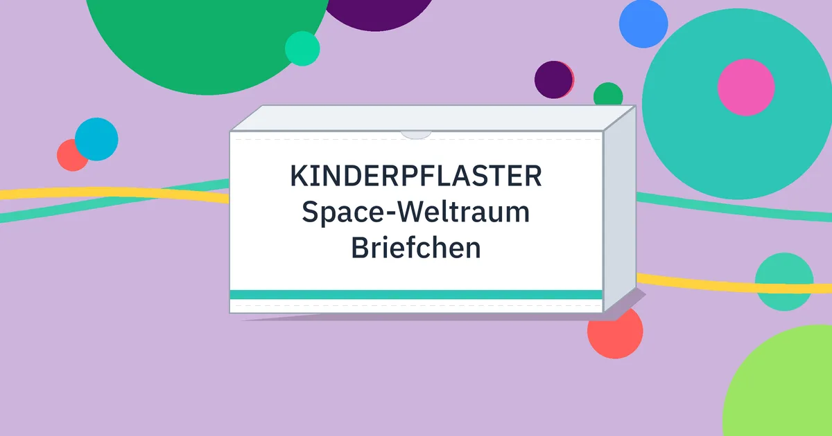 Symbolbild: Packung mit der Aufschrift KINDERPFLASTER Space-Weltraum Briefchen (PZN 19405395) – Verfügbarkeit und Bezug in Apotheken in Frankfurt am Main