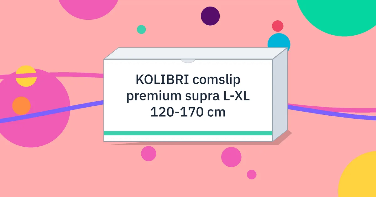 Symbolbild: Packung mit der Aufschrift KOLIBRI comslip premium supra L-XL 120-170 cm (PZN 11036372) – Verfügbarkeit und Bezug in Apotheken in Frankfurt am Main