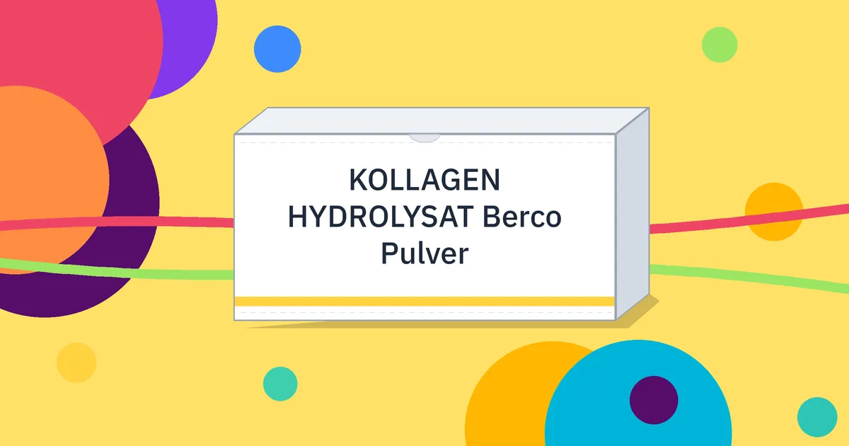 Symbolbild: Packung mit der Aufschrift KOLLAGEN HYDROLYSAT Berco Pulver (PZN 05355541) – Verfügbarkeit und Bezug in Apotheken in Frankfurt am Main
