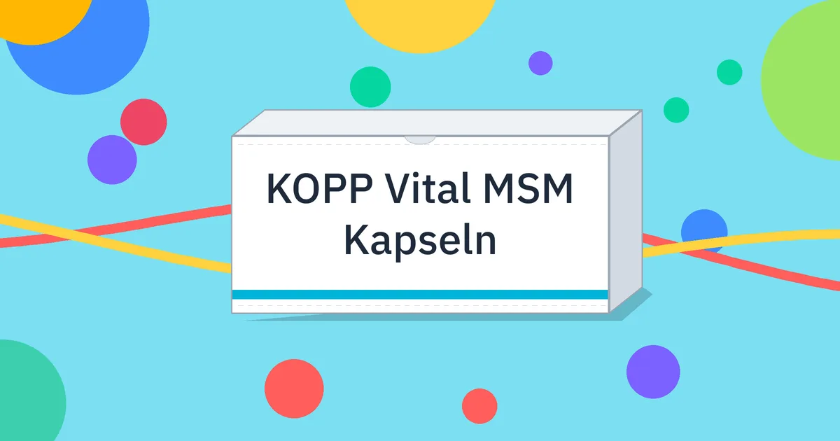 Symbolbild: Packung mit der Aufschrift KOPP Vital MSM Kapseln (PZN 18811058) – Verfügbarkeit und Bezug in Apotheken in Frankfurt am Main