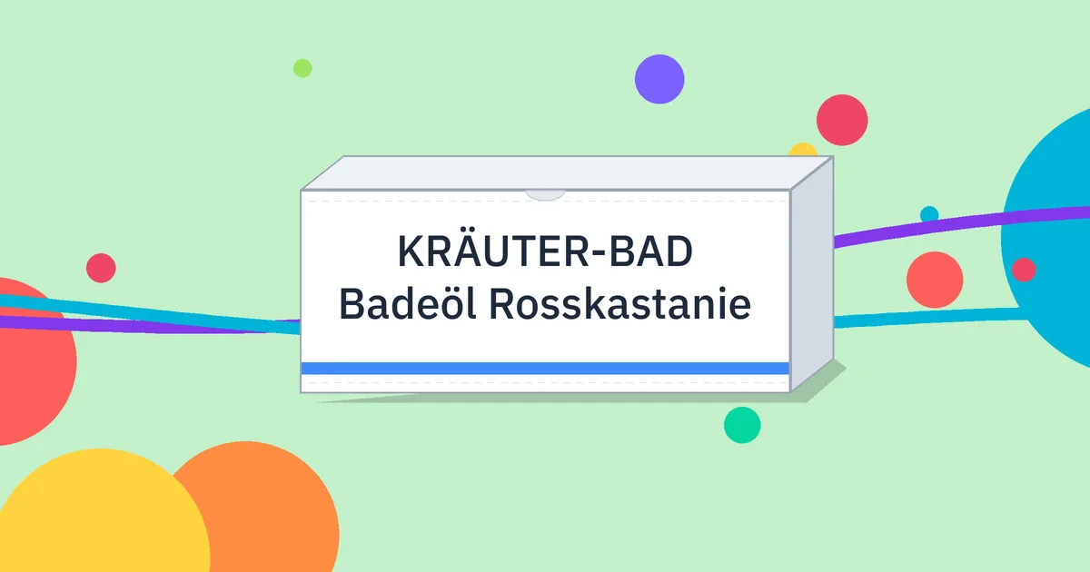 Symbolbild: Packung mit der Aufschrift KRÄUTER-BAD Badeöl Rosskastanie (PZN 14263275) – Verfügbarkeit und Bezug in Apotheken in Frankfurt am Main