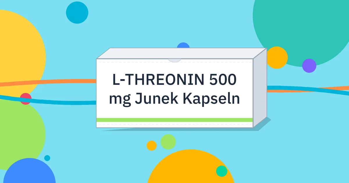 Symbolbild: Packung mit der Aufschrift L-THREONIN 500 mg Junek Kapseln (PZN 00135527) – Verfügbarkeit und Bezug in Apotheken in Frankfurt am Main