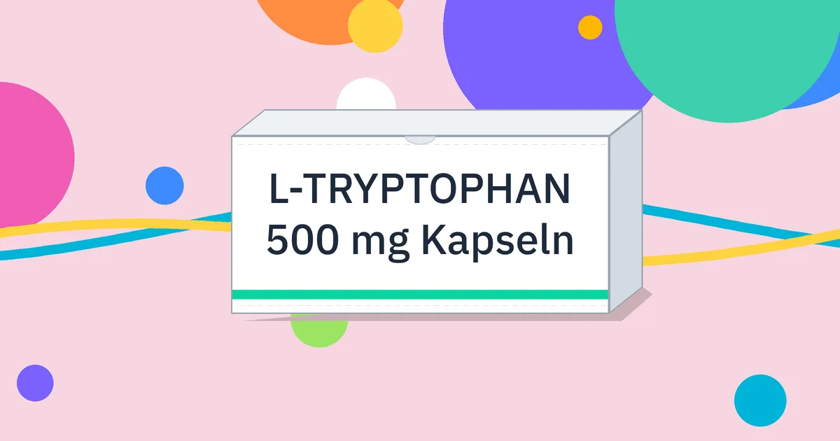 Symbolbild: Packung mit der Aufschrift L-TRYPTOPHAN 500 mg Kapseln (PZN 17907810) – Verfügbarkeit und Bezug in Apotheken in Frankfurt am Main