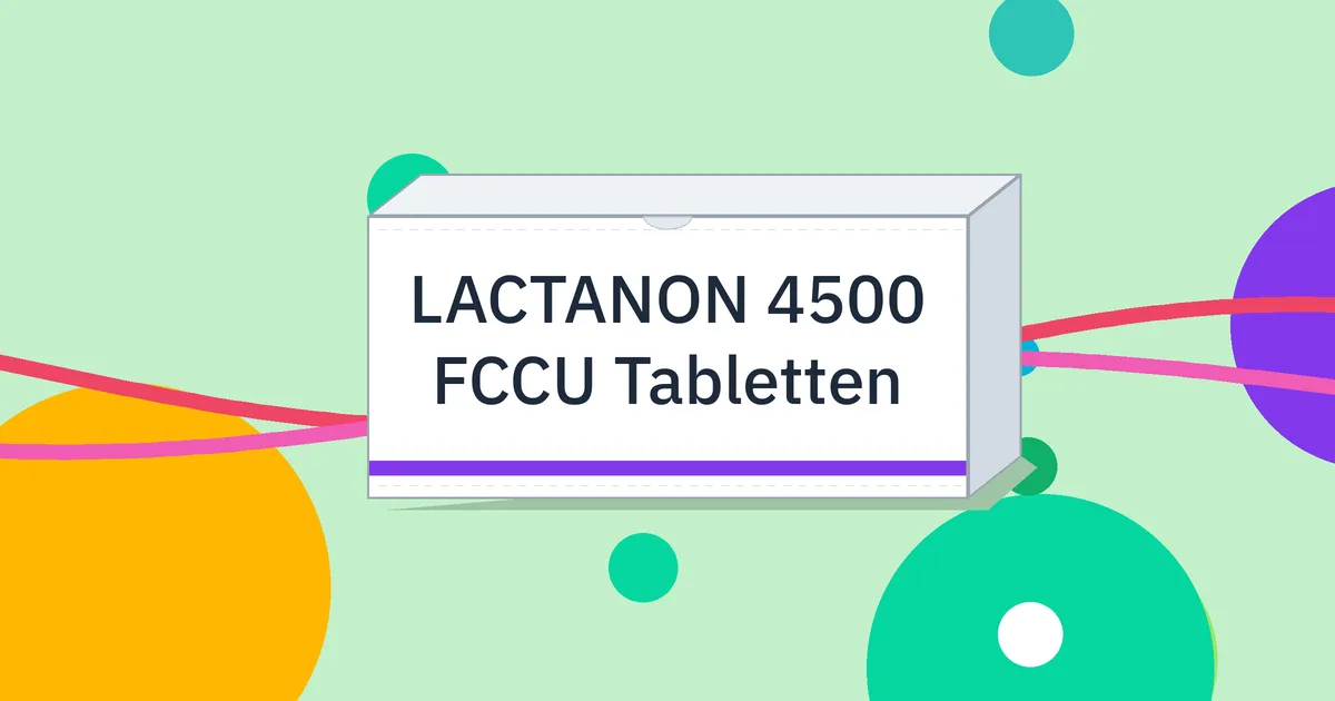 Symbolbild: Packung mit der Aufschrift LACTANON 4500 FCCU Tabletten (PZN 03073117) – Verfügbarkeit und Bezug in Apotheken in Frankfurt am Main