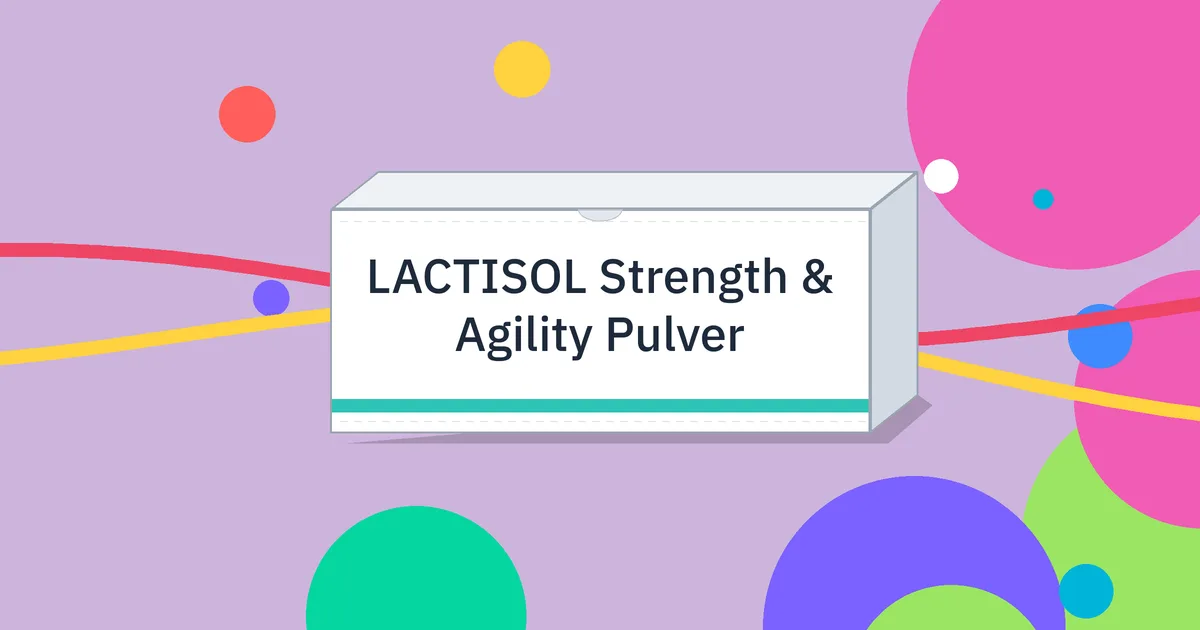 Symbolbild: Packung mit der Aufschrift LACTISOL Strength & Agility Pulver (PZN 12485669) – Verfügbarkeit und Bezug in Apotheken in Frankfurt am Main