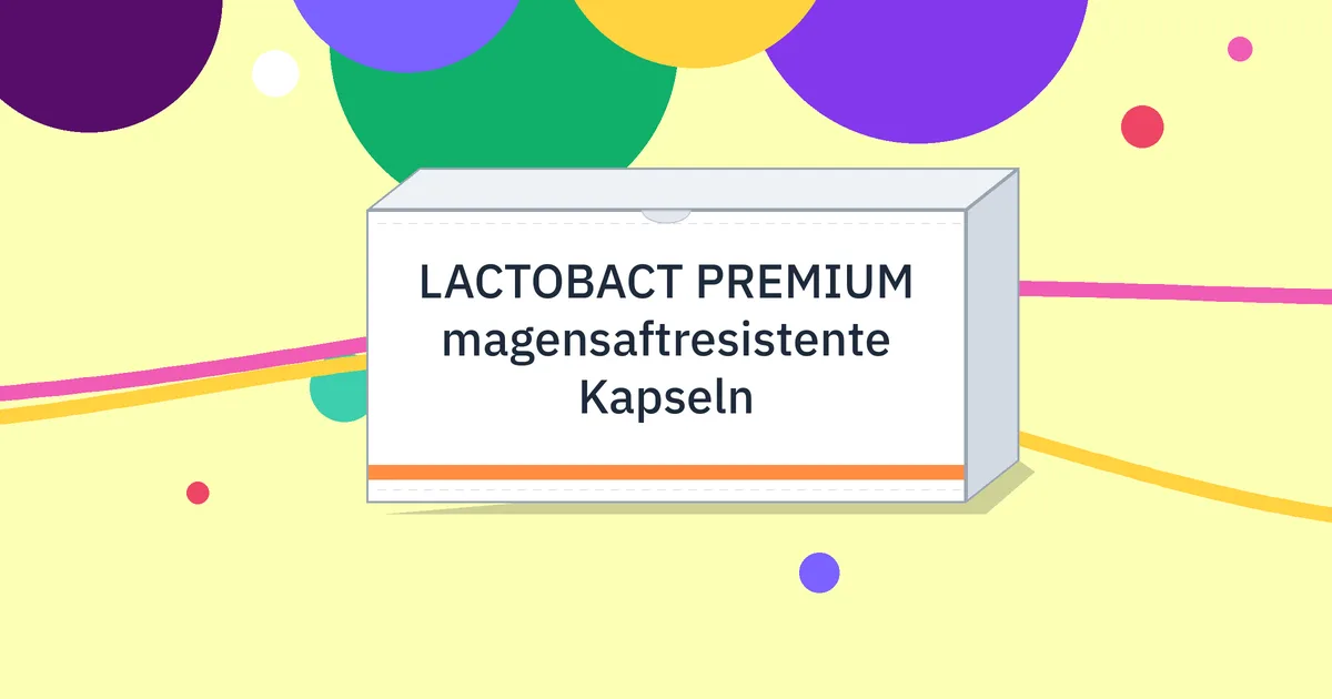 Symbolbild: Packung mit der Aufschrift LACTOBACT PREMIUM magensaftresistente Kapseln (PZN 18487422) – Verfügbarkeit und Bezug in Apotheken in Frankfurt am Main
