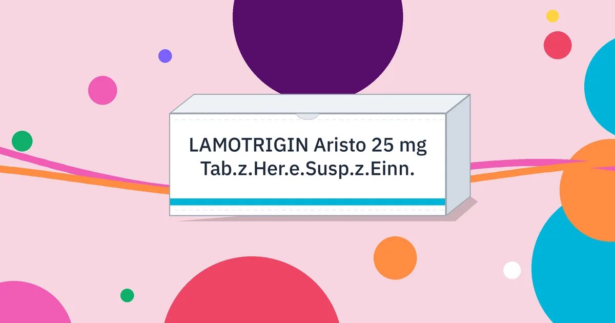 Symbolbild: Packung mit der Aufschrift LAMOTRIGIN Aristo 25 mg Tab.z.Her.e.Susp.z.Einn. (PZN 05510929) – Verfügbarkeit und Bezug in Apotheken in Frankfurt am Main