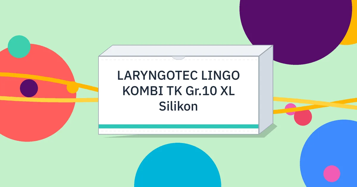 Symbolbild: Packung mit der Aufschrift LARYNGOTEC LINGO KOMBI TK Gr.10 XL Silikon (PZN 03311634) – Verfügbarkeit und Bezug in Apotheken in Frankfurt am Main