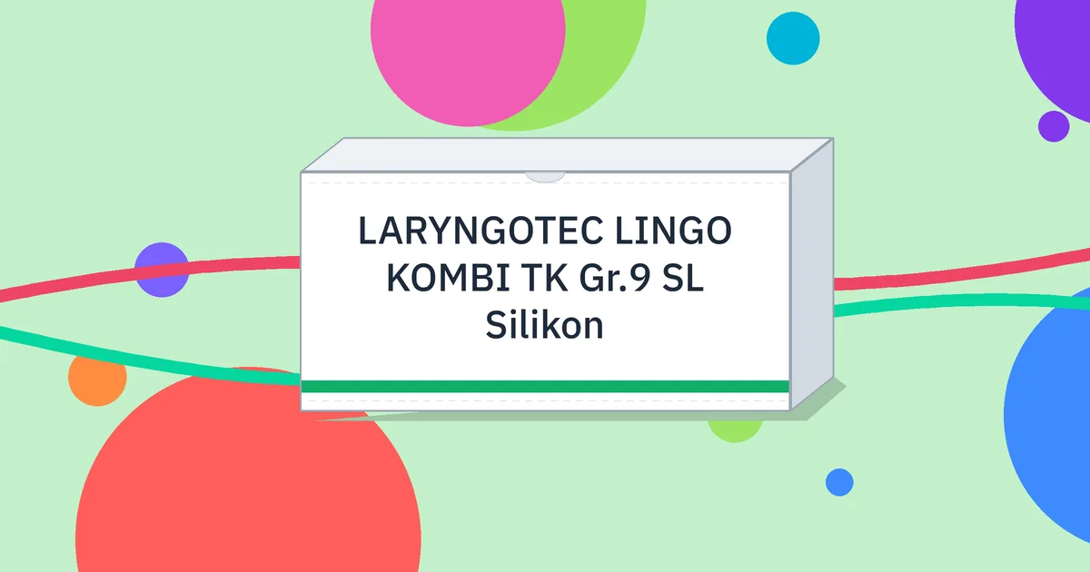 Symbolbild: Packung mit der Aufschrift LARYNGOTEC LINGO KOMBI TK Gr.9 SL Silikon (PZN 03310942) – Verfügbarkeit und Bezug in Apotheken in Frankfurt am Main