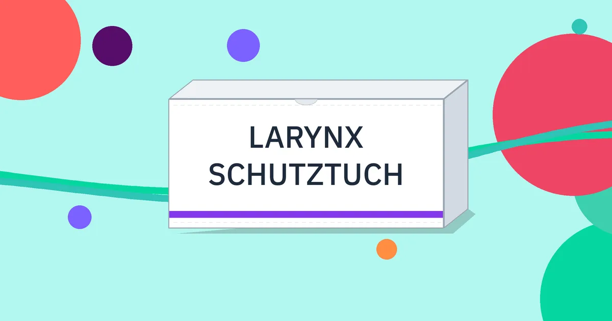 Symbolbild: Packung mit der Aufschrift LARYNX SCHUTZTUCH (PZN 00500932) – Verfügbarkeit und Bezug in Apotheken in Frankfurt am Main