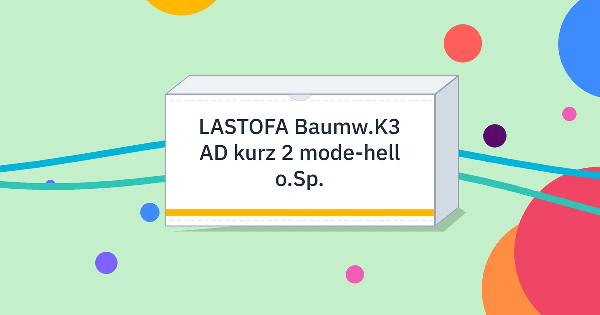 Symbolbild: Packung mit der Aufschrift LASTOFA Baumw.K3 AD kurz 2 mode-hell o.Sp. (PZN 01953765) – Verfügbarkeit und Bezug in Apotheken in Frankfurt am Main