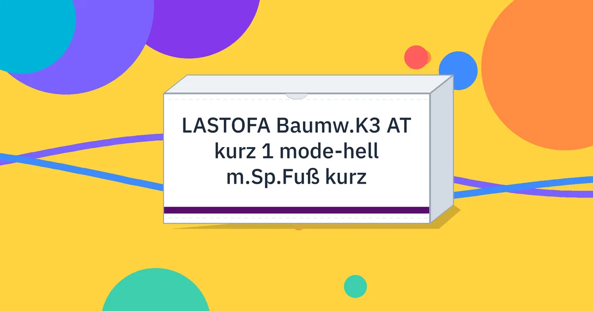 Symbolbild: Packung mit der Aufschrift LASTOFA Baumw.K3 AT kurz 1 mode-hell m.Sp.Fuß kurz (PZN 01958722) – Verfügbarkeit und Bezug in Apotheken in Frankfurt am Main