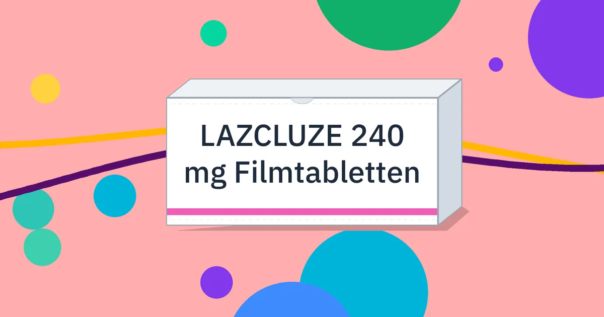 Symbolbild: Packung mit der Aufschrift LAZCLUZE 240 mg Filmtabletten (PZN 19210935) – Verfügbarkeit und Bezug in Apotheken in Frankfurt am Main