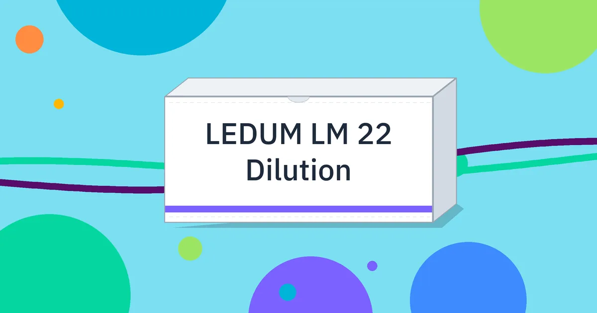 Symbolbild: Packung mit der Aufschrift LEDUM LM 22 Dilution (PZN 12930307) – Verfügbarkeit und Bezug in Apotheken in Frankfurt am Main