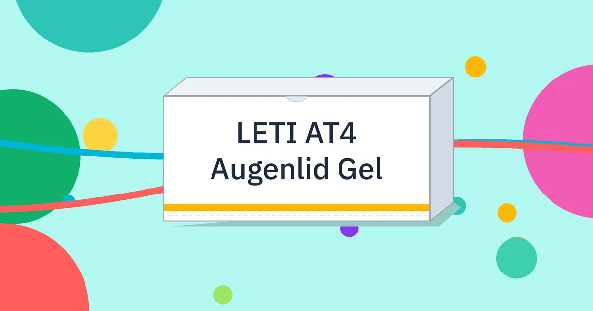 Symbolbild: Packung mit der Aufschrift LETI AT4 Augenlid Gel (PZN 18244518) – Verfügbarkeit und Bezug in Apotheken in Frankfurt am Main