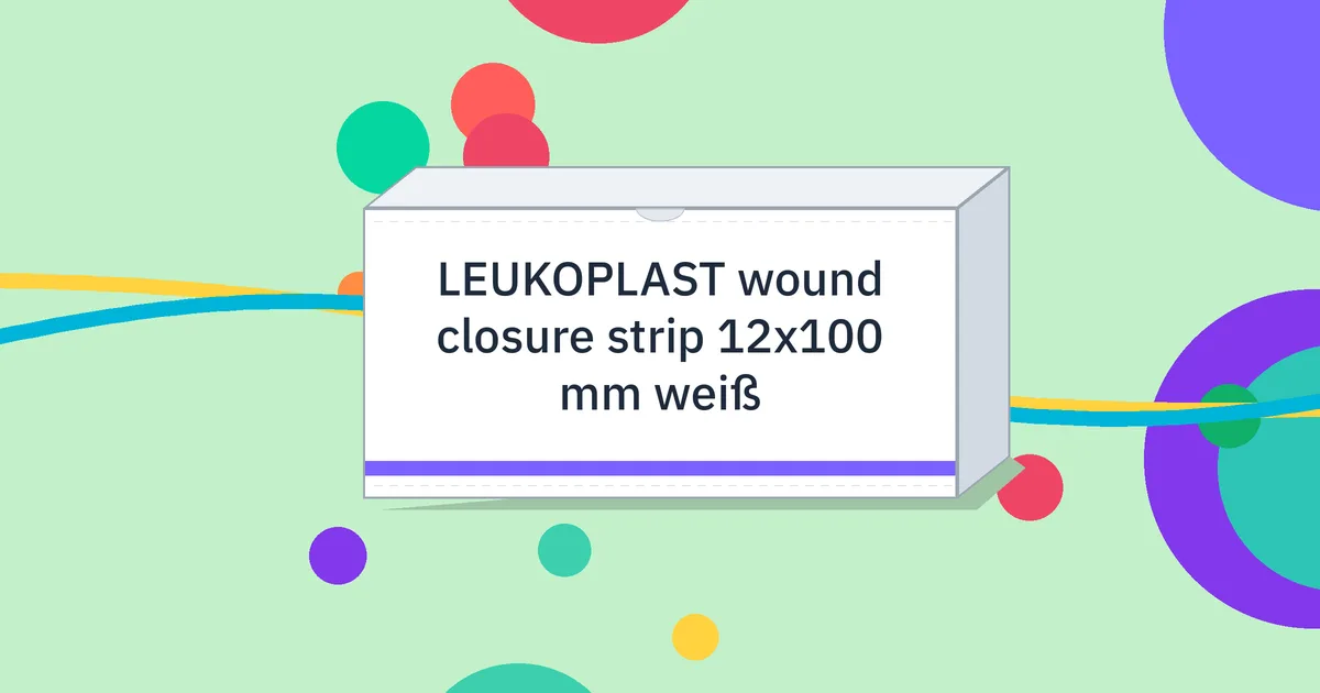 Symbolbild: Packung mit der Aufschrift LEUKOPLAST wound closure strip 12x100 mm weiß (PZN 18729776) – Verfügbarkeit und Bezug in Apotheken in Frankfurt am Main