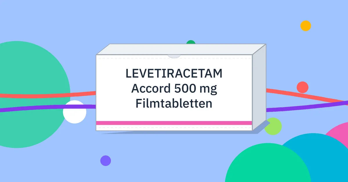 Symbolbild: Packung mit der Aufschrift LEVETIRACETAM Accord 500 mg Filmtabletten (PZN 16792960) – Verfügbarkeit und Bezug in Apotheken in Frankfurt am Main