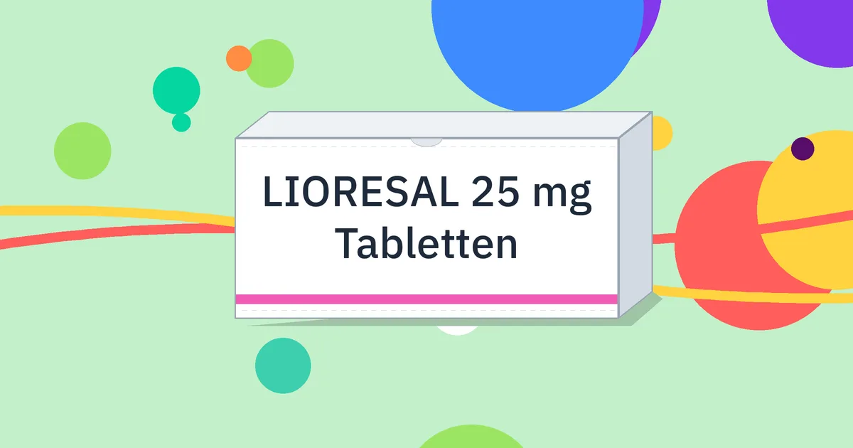 Symbolbild: Packung mit der Aufschrift LIORESAL 25 mg Tabletten (PZN 03686831) – Verfügbarkeit und Bezug in Apotheken in Frankfurt am Main