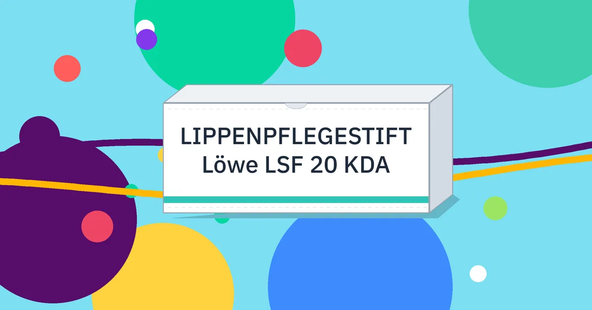 Symbolbild: Packung mit der Aufschrift LIPPENPFLEGESTIFT Löwe LSF 20 KDA (PZN 17638936) – Verfügbarkeit und Bezug in Apotheken in Frankfurt am Main