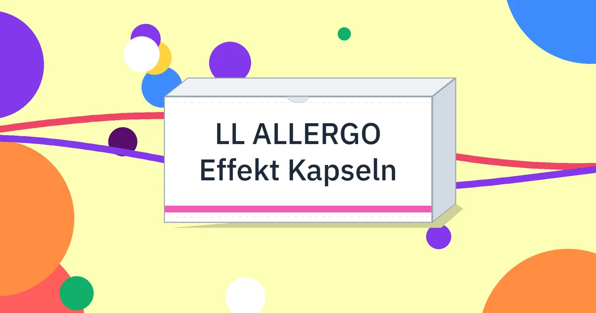 Symbolbild: Packung mit der Aufschrift LL ALLERGO Effekt Kapseln (PZN 19349490) – Verfügbarkeit und Bezug in Apotheken in Frankfurt am Main