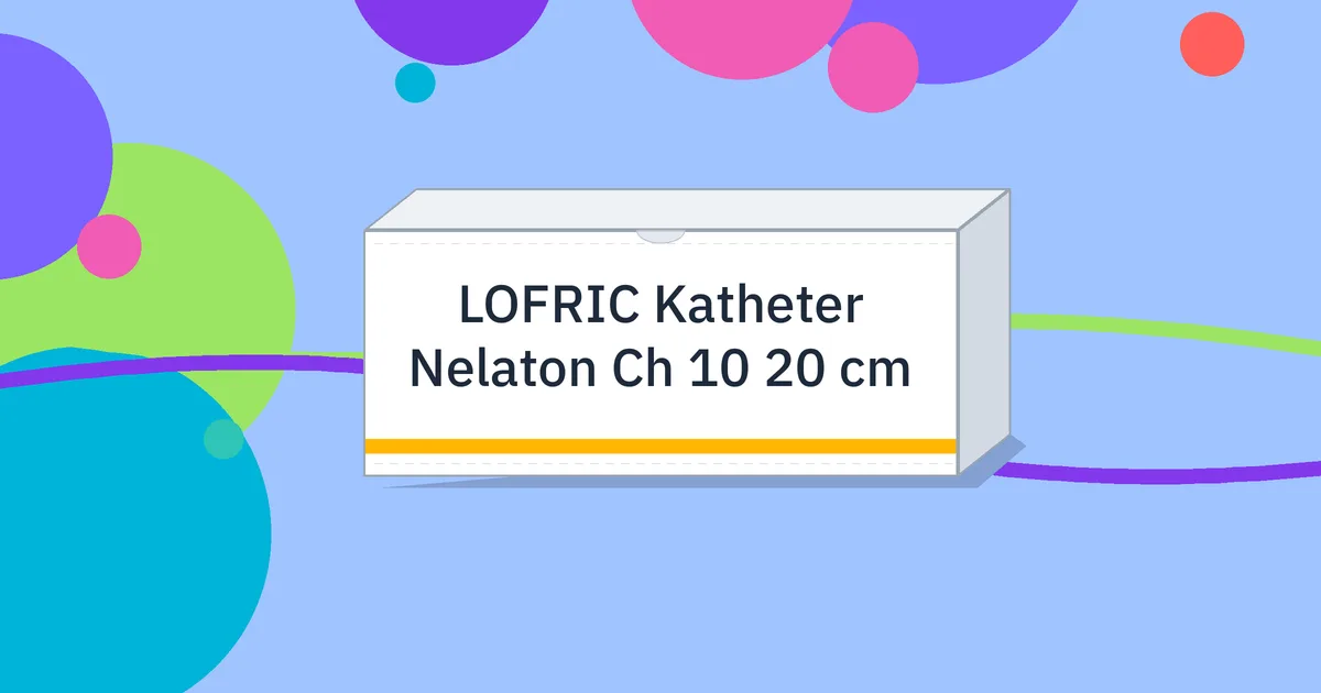 Symbolbild: Packung mit der Aufschrift LOFRIC Katheter Nelaton Ch 10 20 cm (PZN 16668846) – Verfügbarkeit und Bezug in Apotheken in Frankfurt am Main
