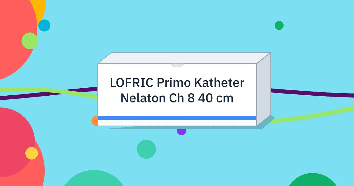 Symbolbild: Packung mit der Aufschrift LOFRIC Primo Katheter Nelaton Ch 8 40 cm (PZN 16672397) – Verfügbarkeit und Bezug in Apotheken in Frankfurt am Main