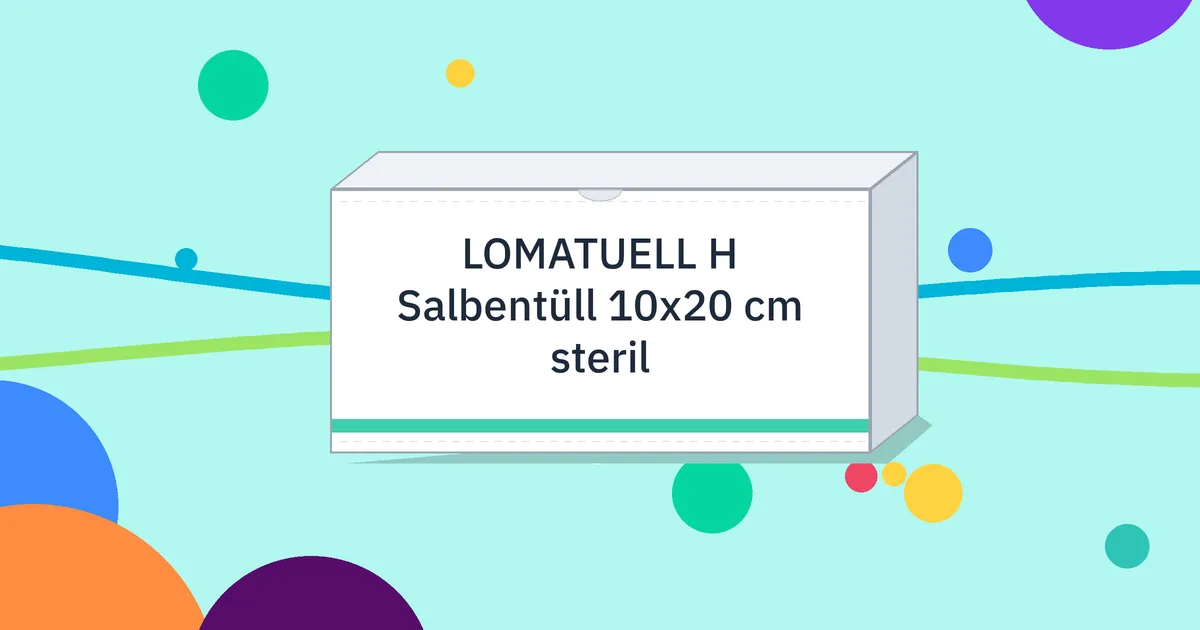Symbolbild: Packung mit der Aufschrift LOMATUELL H Salbentüll 10x20 cm steril (PZN 10929665) – Verfügbarkeit und Bezug in Apotheken in Frankfurt am Main