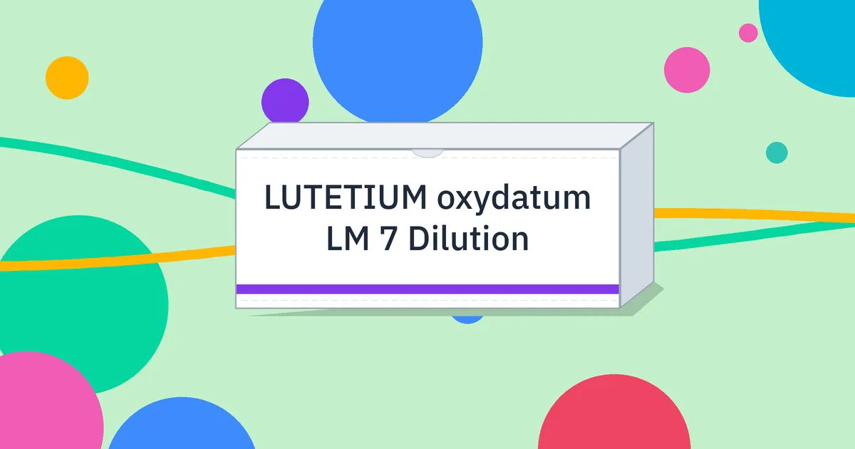 Symbolbild: Packung mit der Aufschrift LUTETIUM oxydatum LM 7 Dilution (PZN 12934759) – Verfügbarkeit und Bezug in Apotheken in Frankfurt am Main