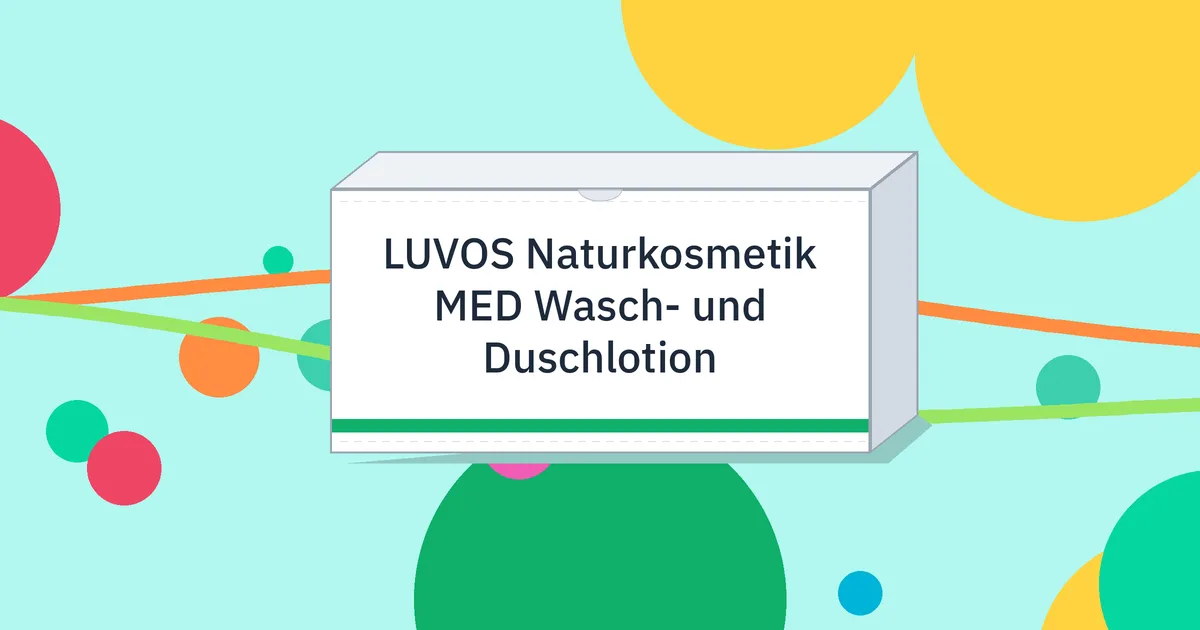 Symbolbild: Packung mit der Aufschrift LUVOS Naturkosmetik MED Wasch- und Duschlotion (PZN 11551223) – Verfügbarkeit und Bezug in Apotheken in Frankfurt am Main