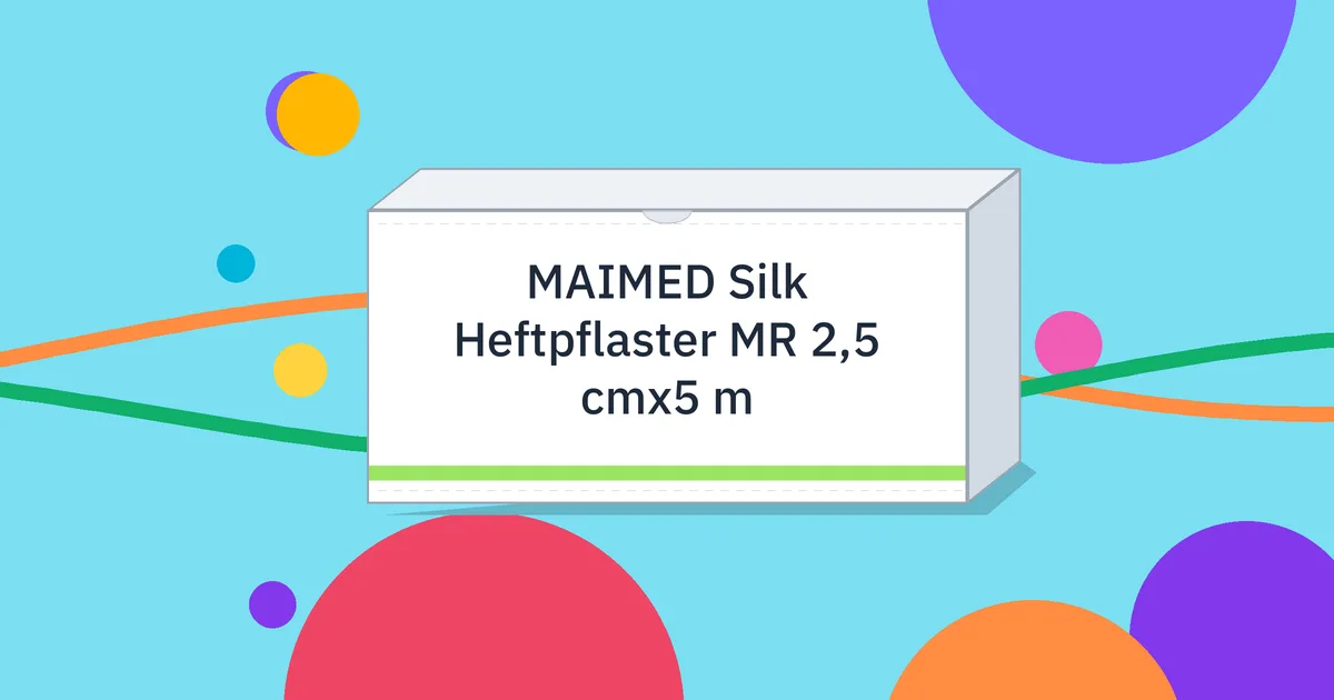 Symbolbild: Packung mit der Aufschrift MAIMED Silk Heftpflaster MR 2,5 cmx5 m (PZN 10267678) – Verfügbarkeit und Bezug in Apotheken in Frankfurt am Main