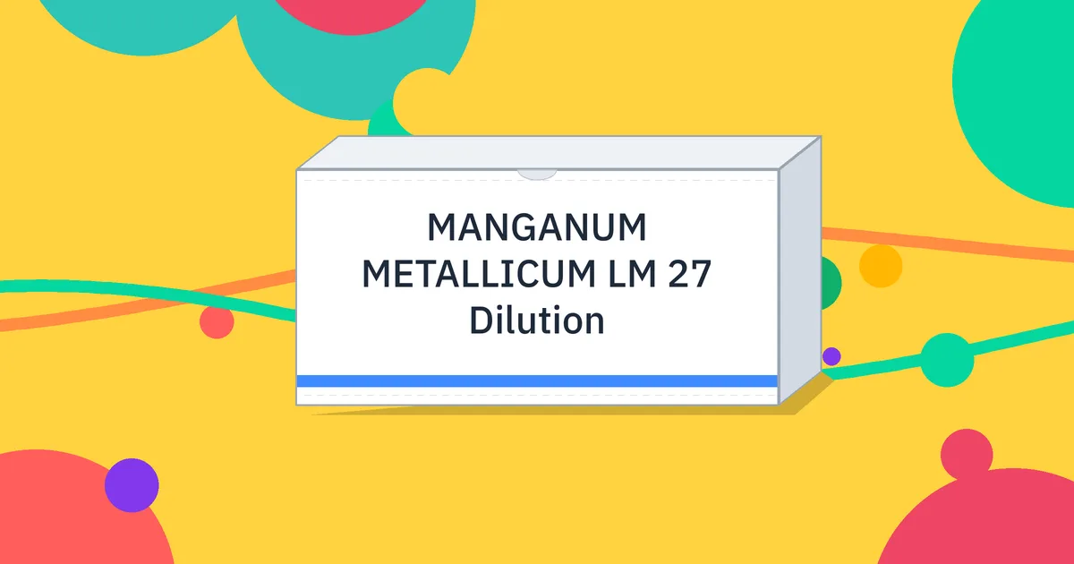 Symbolbild: Packung mit der Aufschrift MANGANUM METALLICUM LM 27 Dilution (PZN 12943439) – Verfügbarkeit und Bezug in Apotheken in Frankfurt am Main