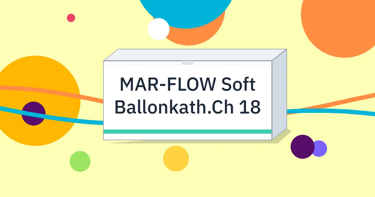 Symbolbild: Packung mit der Aufschrift MAR-FLOW Soft Ballonkath.Ch 18 (PZN 02394262) – Verfügbarkeit und Bezug in Apotheken in Frankfurt am Main