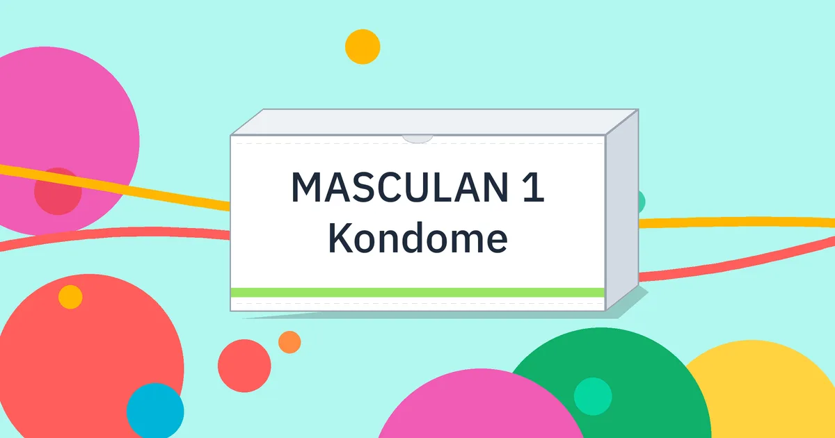Symbolbild: Packung mit der Aufschrift MASCULAN 1 Kondome (PZN 06087522) – Verfügbarkeit und Bezug in Apotheken in Frankfurt am Main