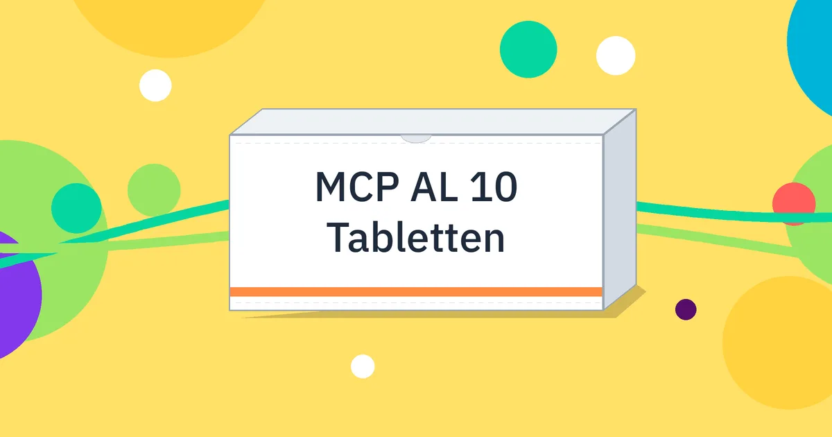 Symbolbild: Packung mit der Aufschrift MCP AL 10 Tabletten (PZN 00045072) – Verfügbarkeit und Bezug in Apotheken in Frankfurt am Main