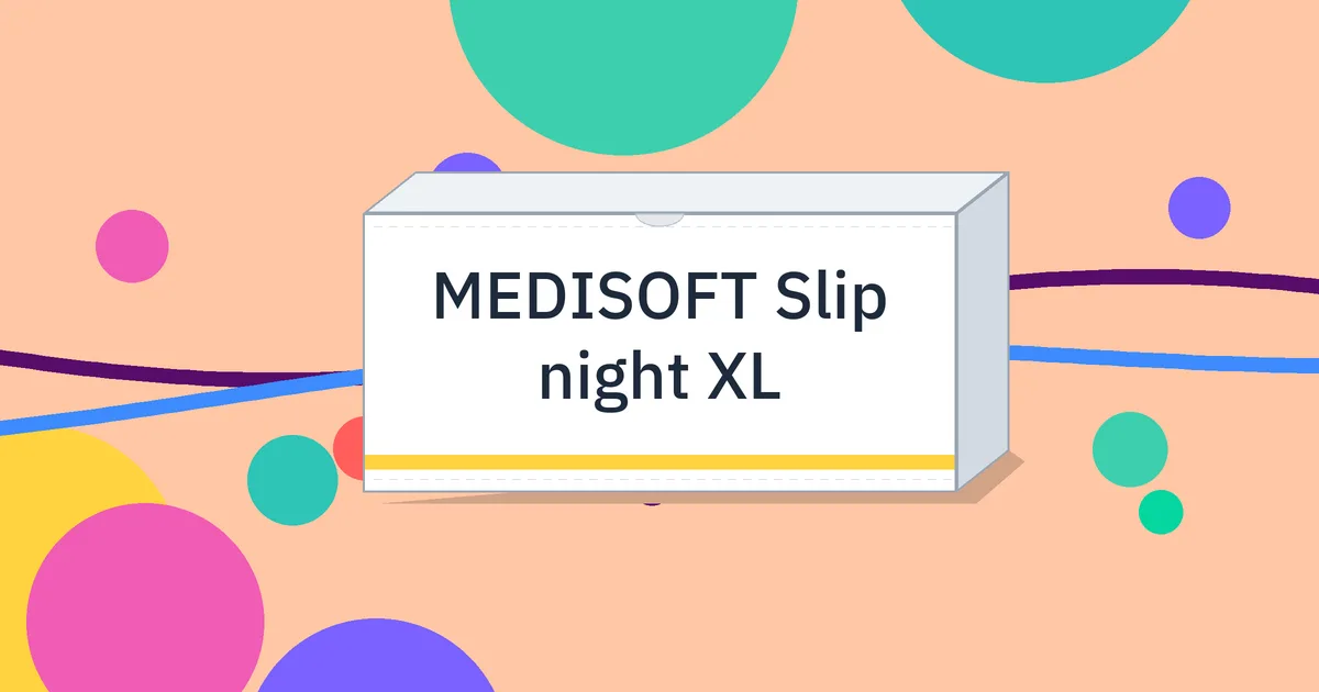 Symbolbild: Packung mit der Aufschrift MEDISOFT Slip night XL (PZN 20174831) – Verfügbarkeit und Bezug in Apotheken in Frankfurt am Main